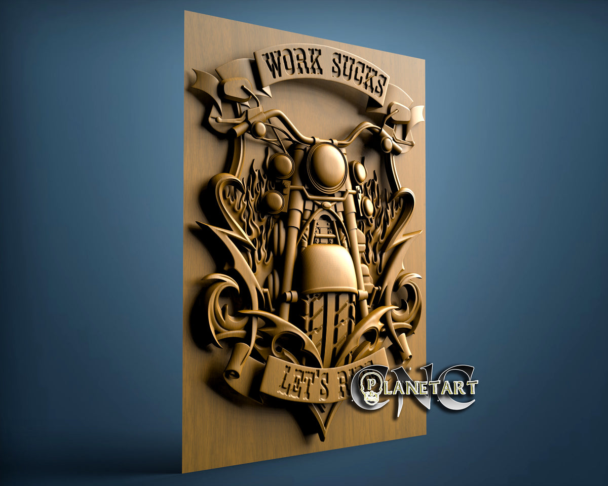 Works Sucks Let Ride Motorcycle 3d Stl Model 9927 Cnc Planet Art
