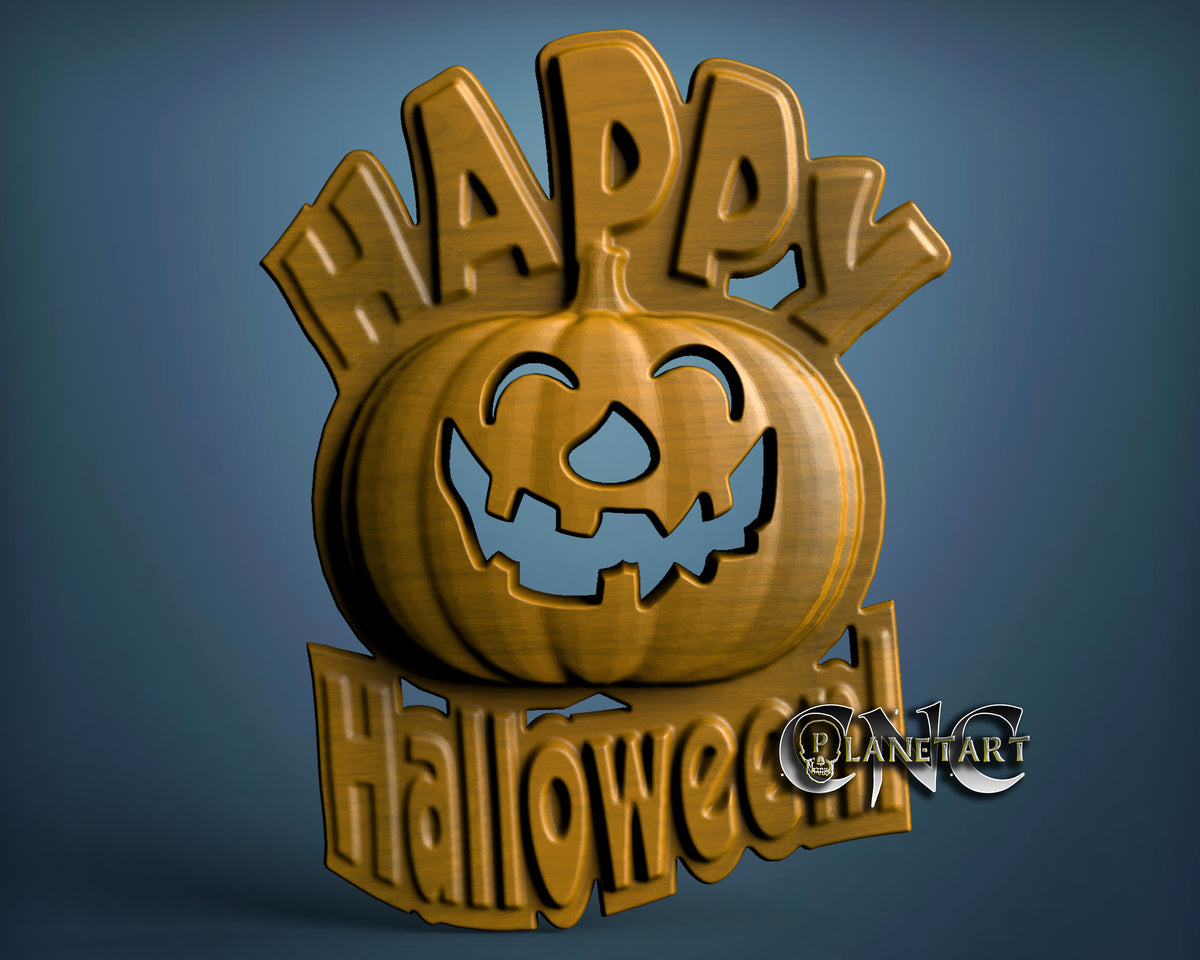 Happy Halloween Pumpkin, 3D STL Model 10149 – Cnc Planet Art