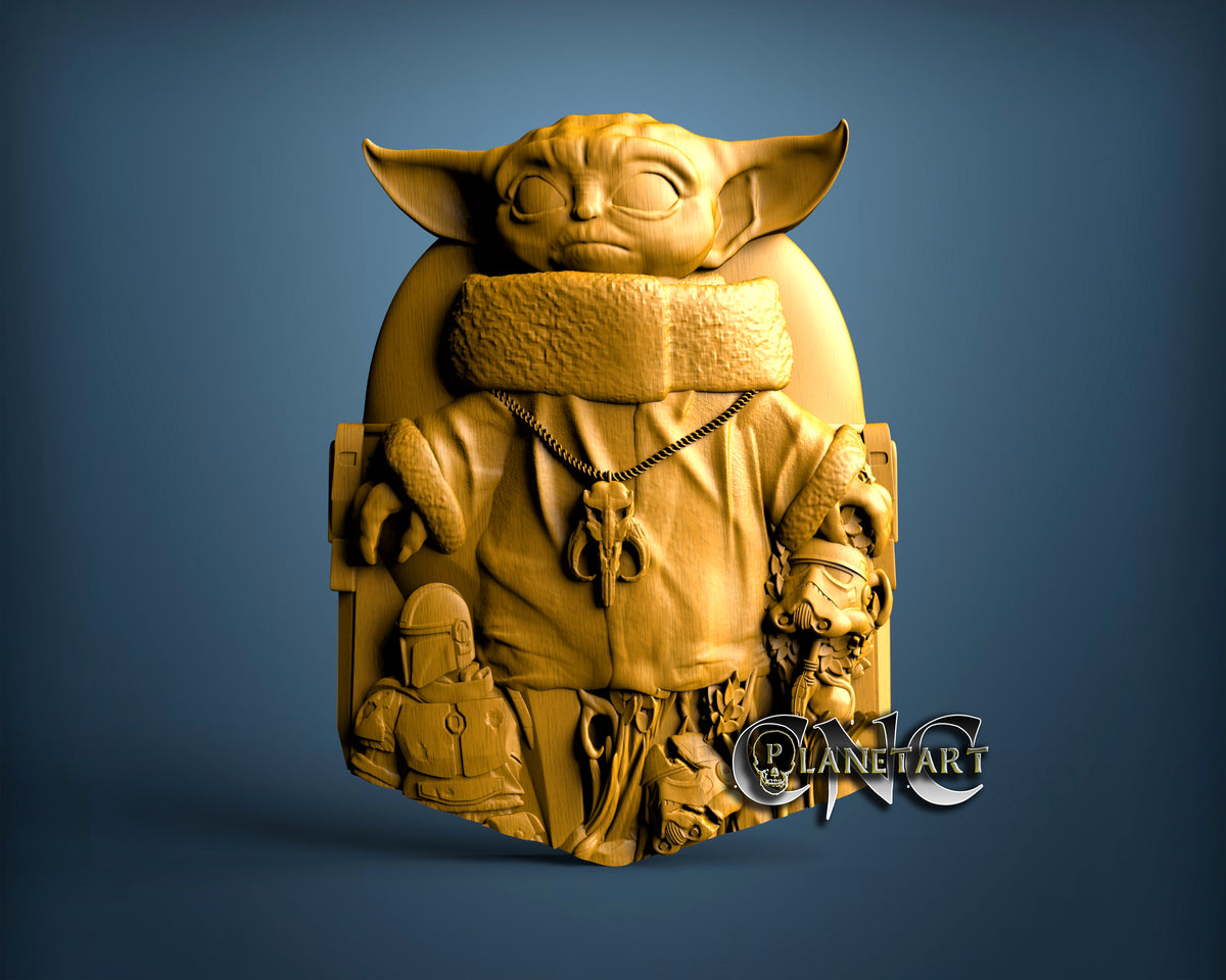 Yoda with Mandalorian, 3D STL Model 6559 – Cnc Planet Art