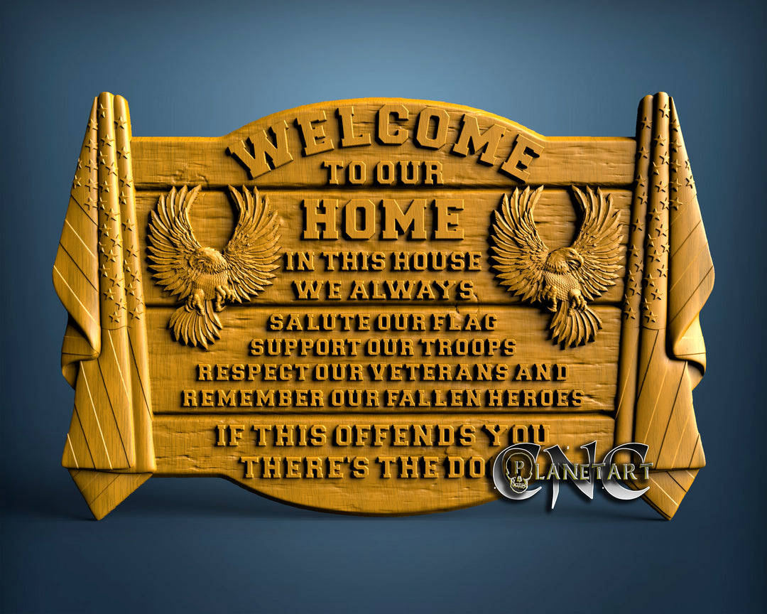 Welcome to our Home, 3D STL Model 10053 – Cnc Planet Art