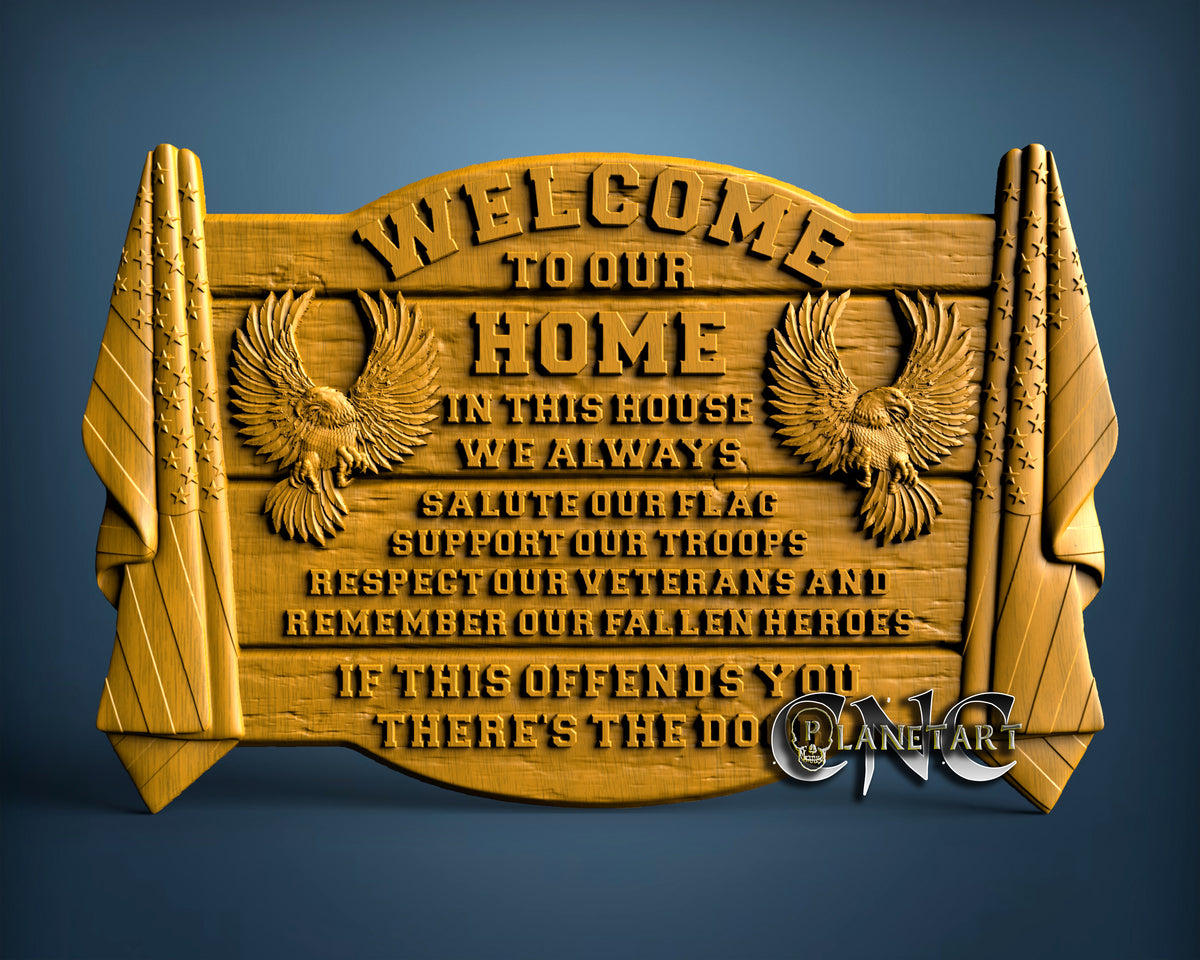 Welcome to our Home, 3D STL Model 10053 – Cnc Planet Art