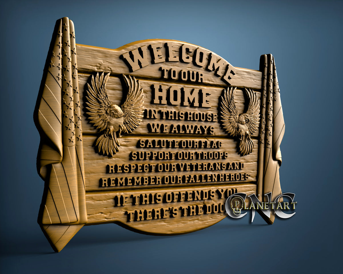 Welcome to our Home, 3D STL Model 10053 – Cnc Planet Art