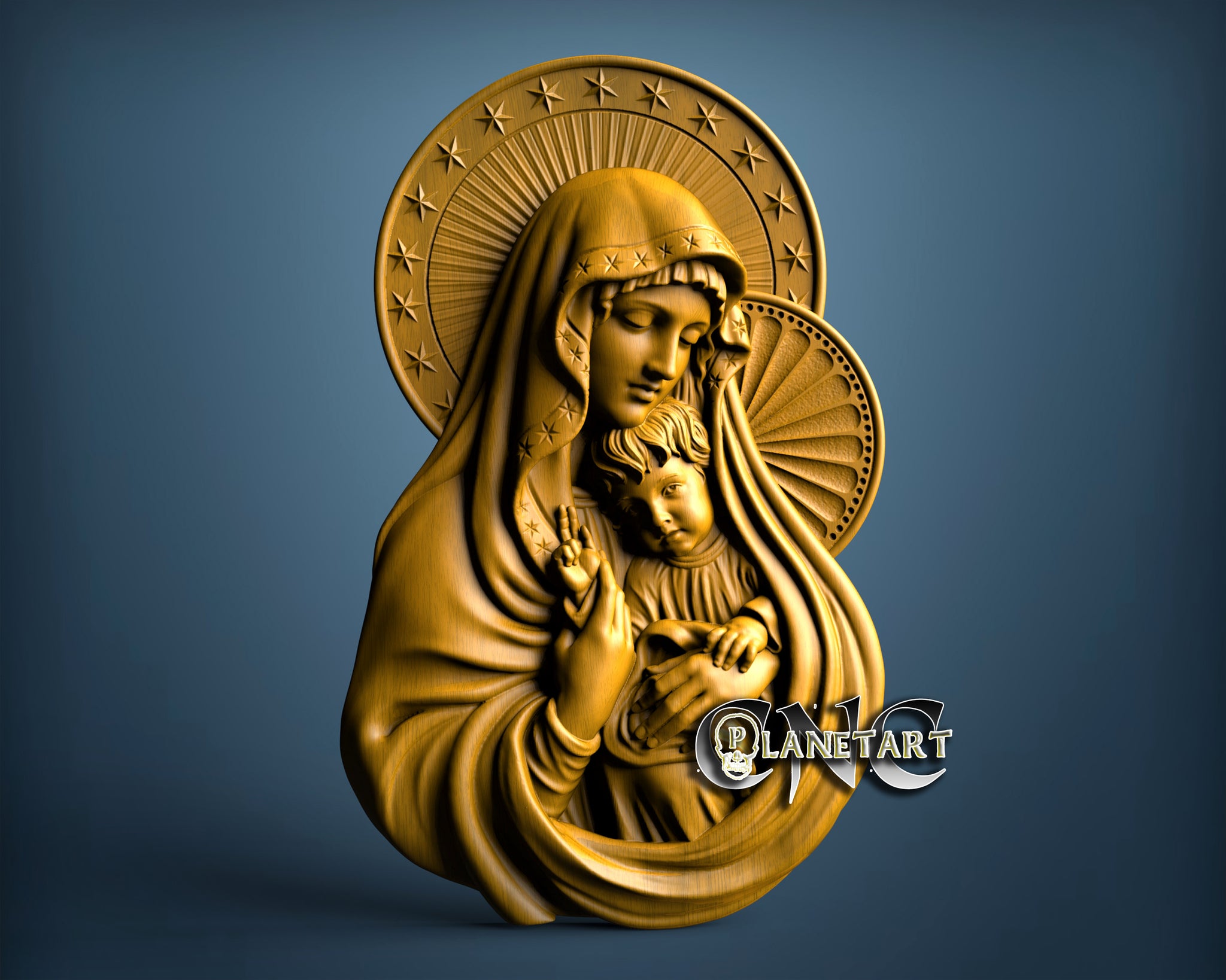 Mary & baby Jesus, 3D STL Model 11124 – Cnc Planet Art
