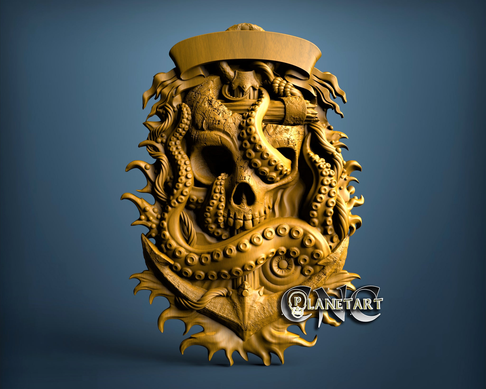 Skull Octopus, 3D STL Model 11274 – Cnc Planet Art