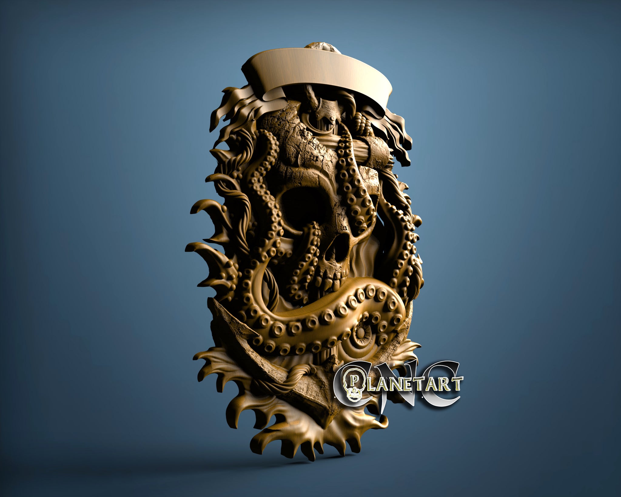 Skull Octopus, 3D STL Model 11274 – Cnc Planet Art