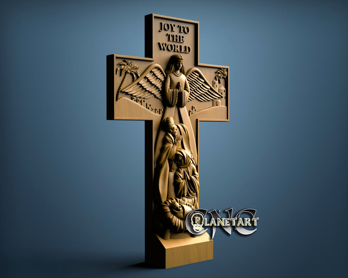 Joy the World Cross, 3D STL Model 11278 – Cnc Planet Art