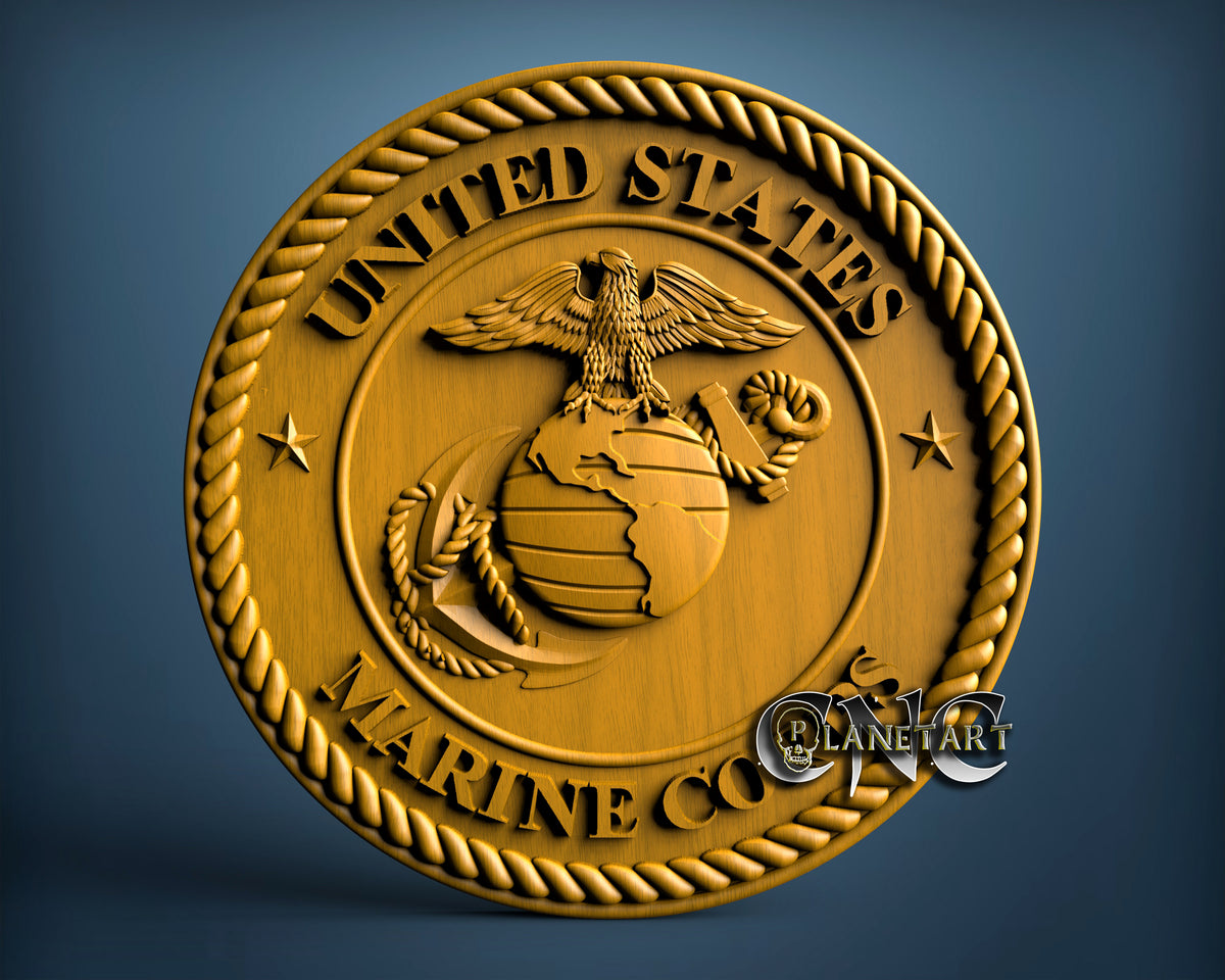 Marine Corps Medallion, 3D STL Model 11350 – Cnc Planet Art