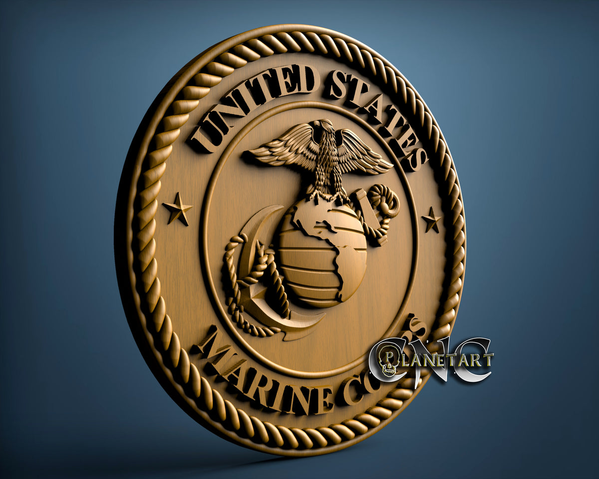 Marine Corps Medallion, 3D STL Model 11350 – Cnc Planet Art