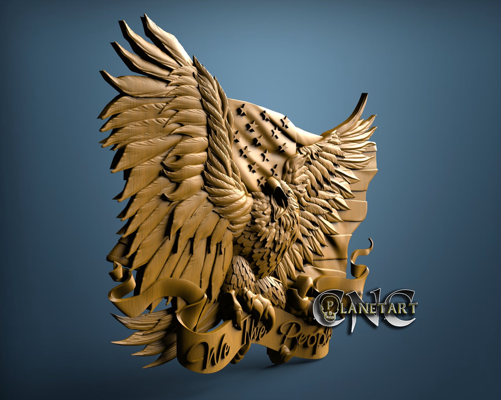 We the People USA Flag, 3D STL Model 11366 – Cnc Planet Art