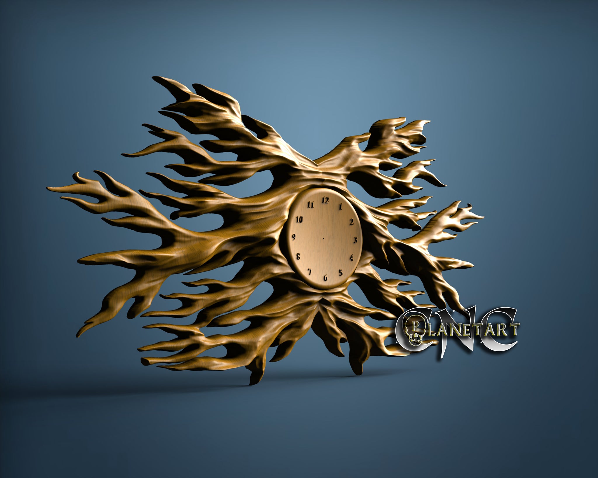 Wood Clock, 3D STL Model 11370 – Cnc Planet Art