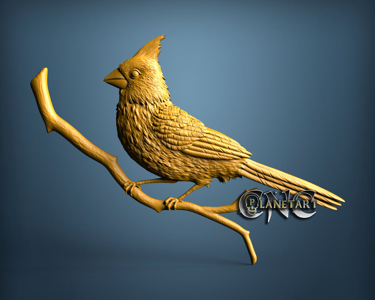Cardinal Bird V2, 3D STL Model 11372 – Cnc Planet Art