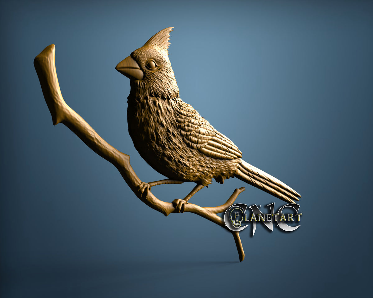 Cardinal Bird V2, 3D STL Model 11372 – Cnc Planet Art