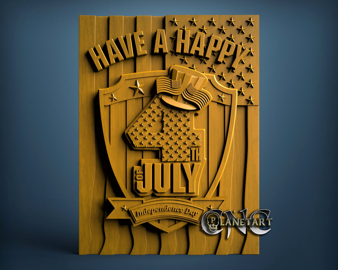Happy 4th of July, 3D STL Model 11383 – Cnc Planet Art