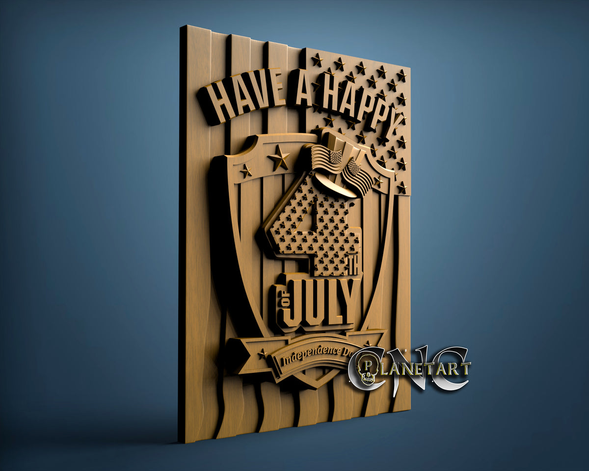 Happy 4th of July, 3D STL Model 11383 – Cnc Planet Art