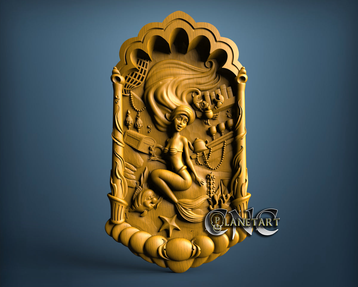 Ariel The Little Mermaid, 3D STL Model 11386 – Cnc Planet Art