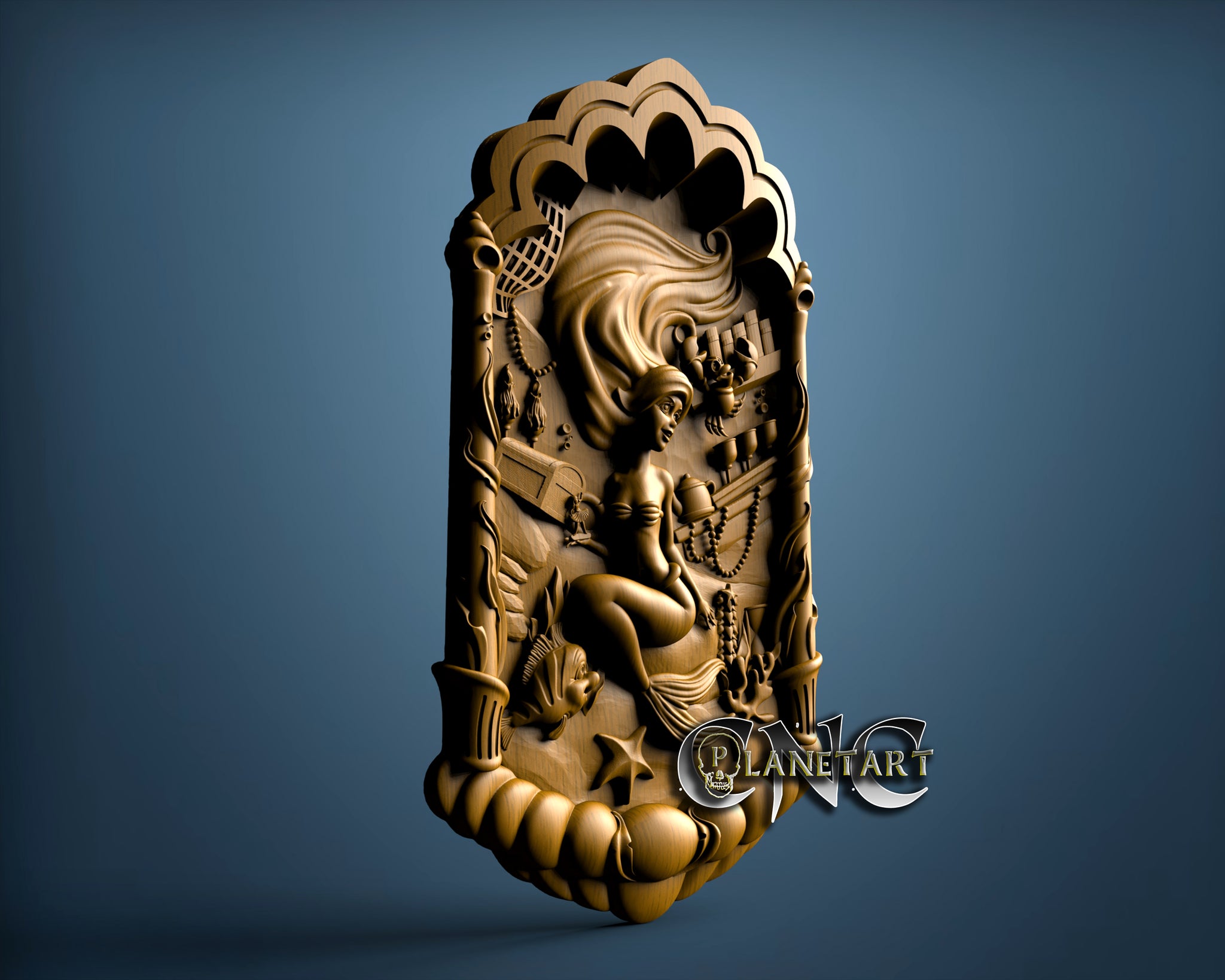 Ariel The Little Mermaid, 3D STL Model 11386 – Cnc Planet Art