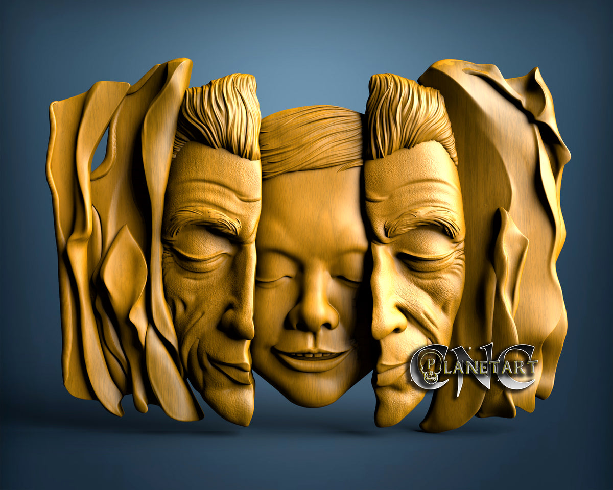 Faces, 3D STL Model 11393 – Cnc Planet Art