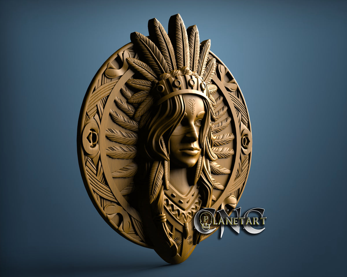 Indian Girl V2, 3D STL Model 11402 – Cnc Planet Art