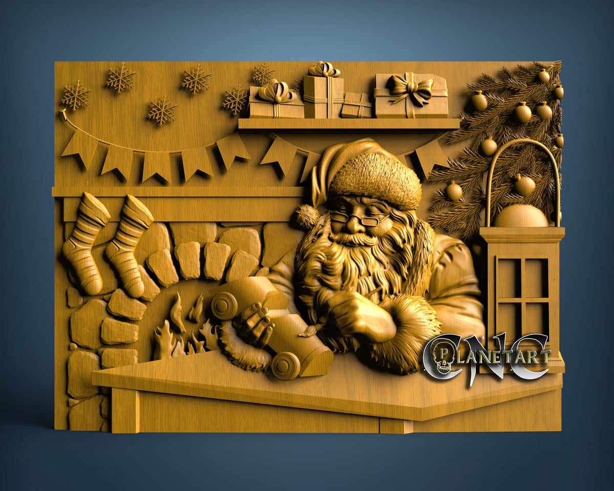 Santa making the Toys, 3D STL Model 11409 – Cnc Planet Art