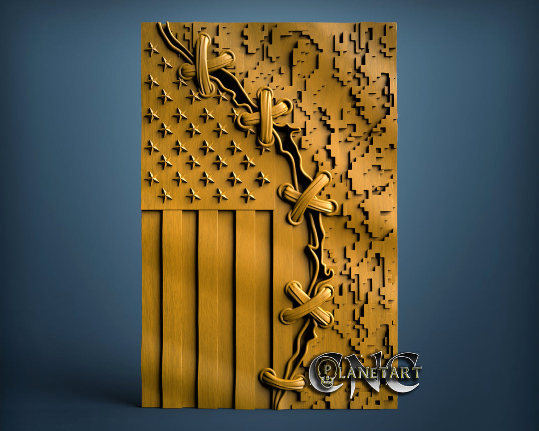 USA Flag, 3D STL Model 11412 – Cnc Planet Art