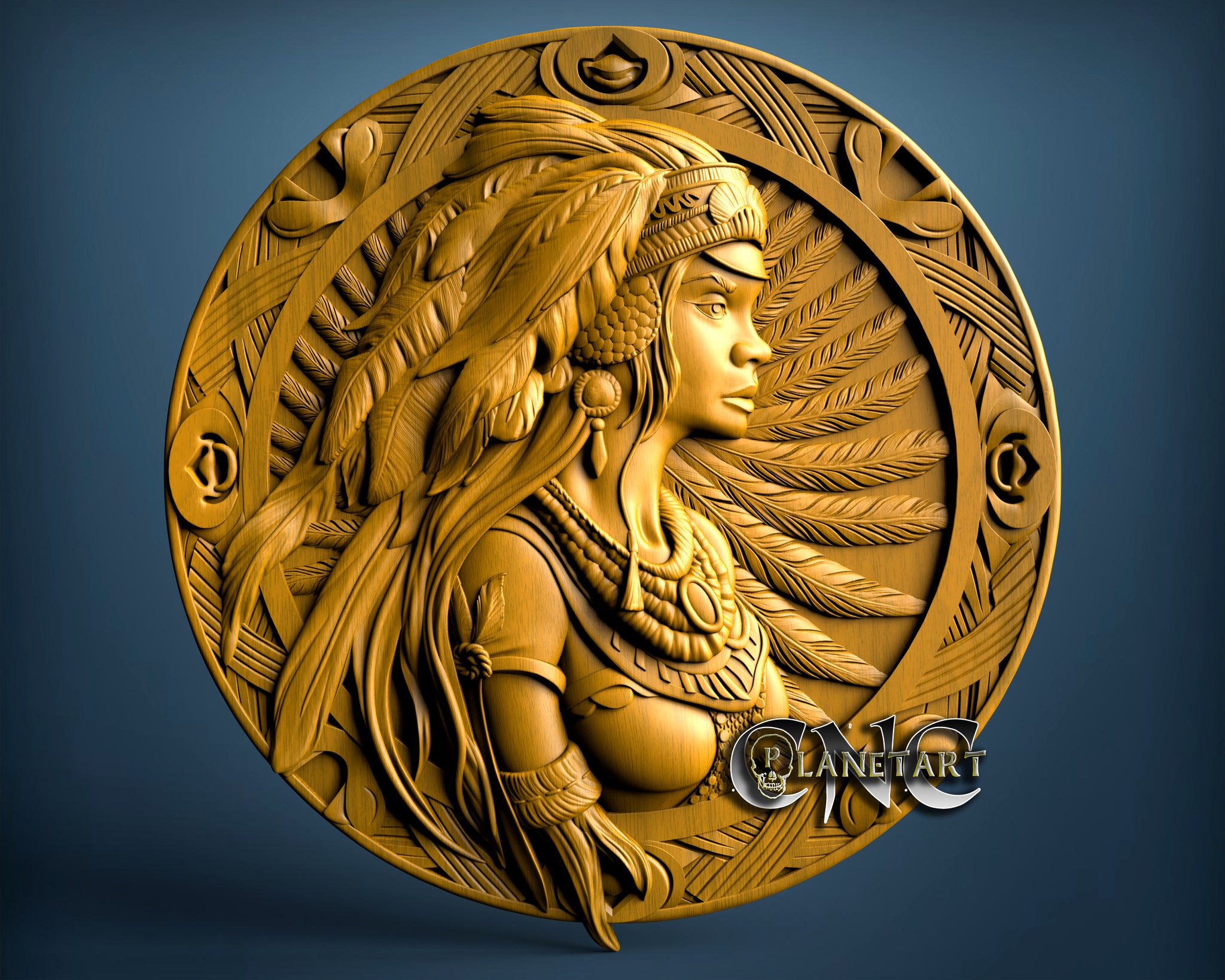 Native American Girl, 3D STL Model 11419 – Cnc Planet Art