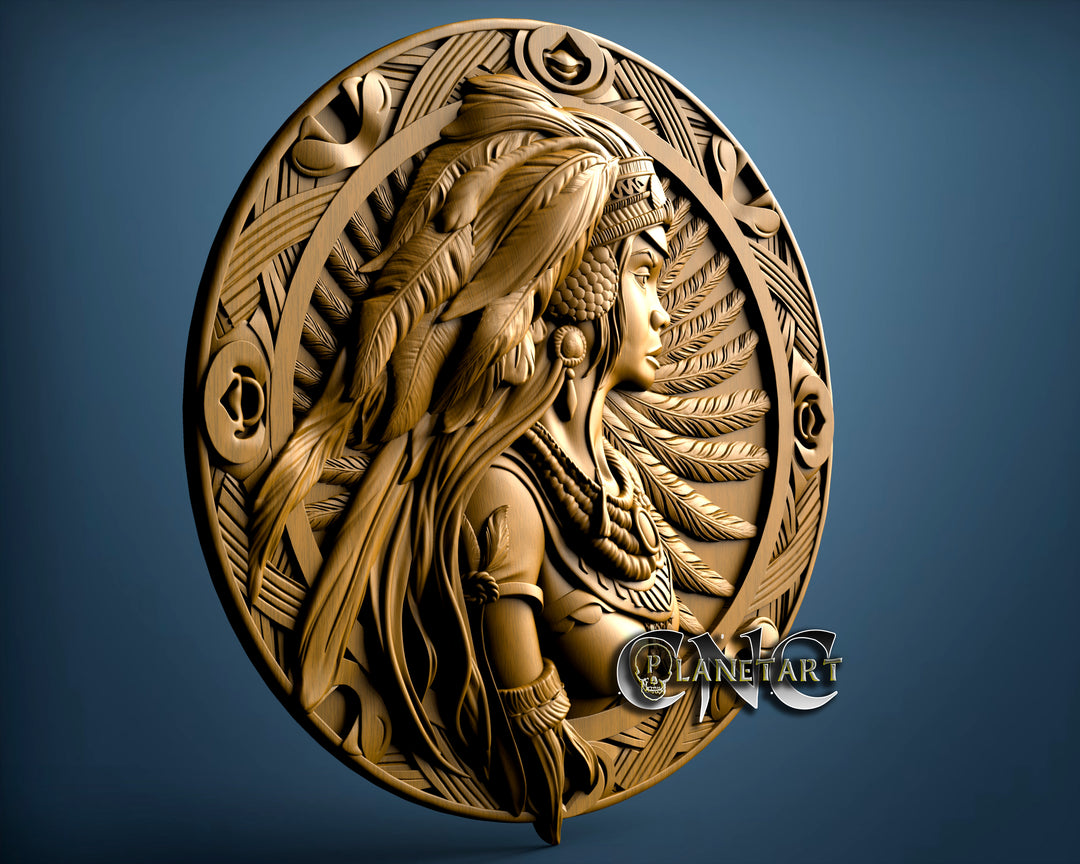 Native American Girl, 3D STL Model 11419 – Cnc Planet Art