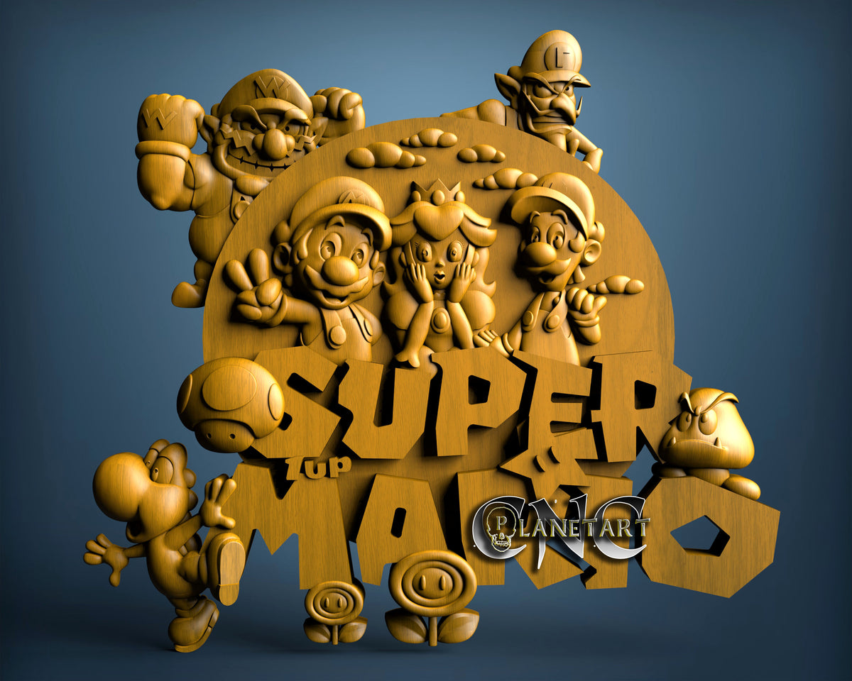 Super Mario, 3D STL Model 11426 – Cnc Planet Art
