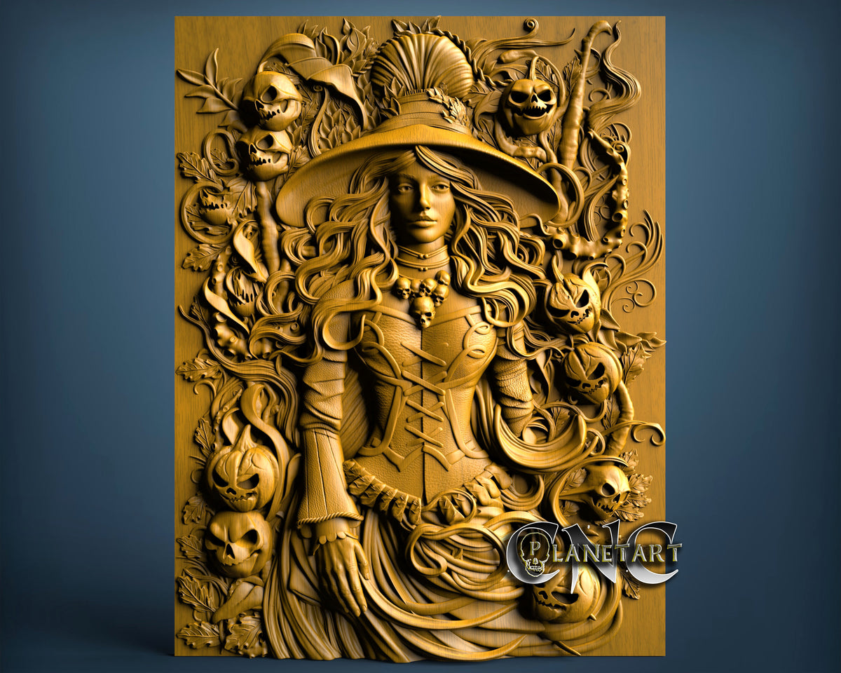 Halloween Witch, 3D STL Model 11495 – Cnc Planet Art