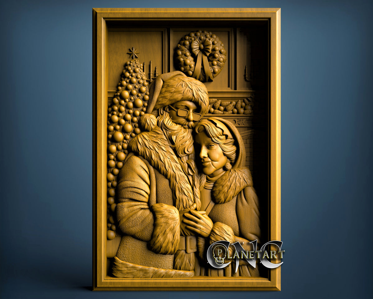 Santa with Wife, 3D STL Model 11519 – Cnc Planet Art
