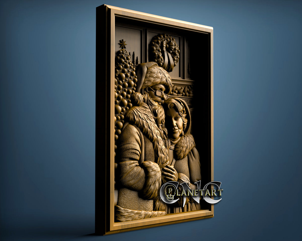 Santa with Wife, 3D STL Model 11519 – Cnc Planet Art