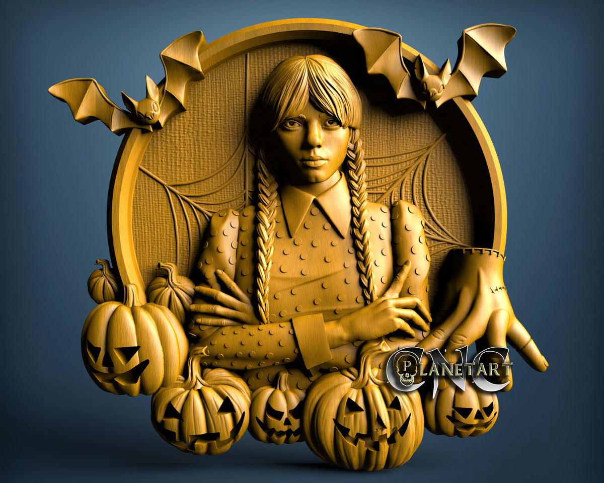 Wednesday Addams, 3D STL Model 11530 – Cnc Planet Art