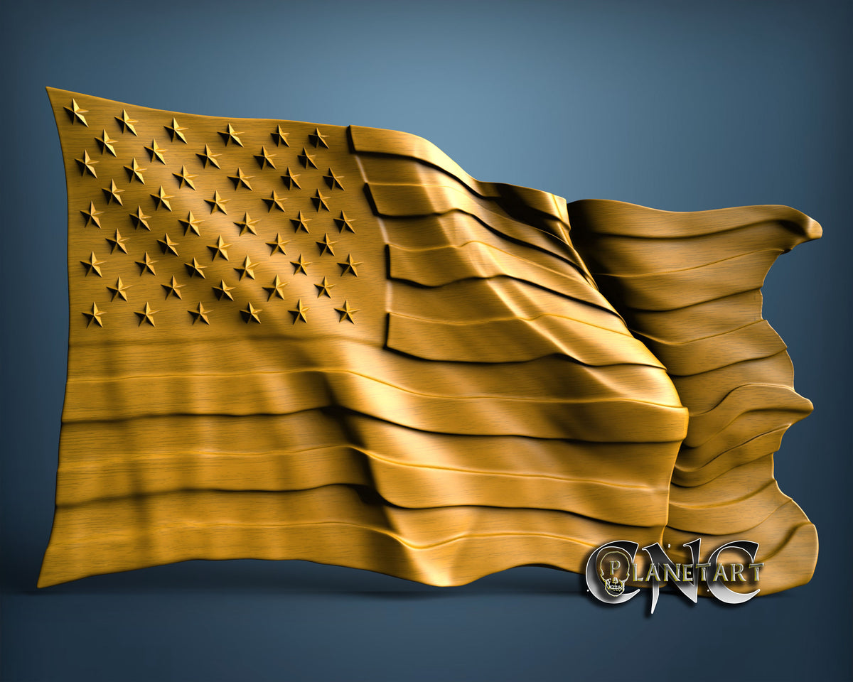 USA Flag, 3D STL Model 11590 – Cnc Planet Art