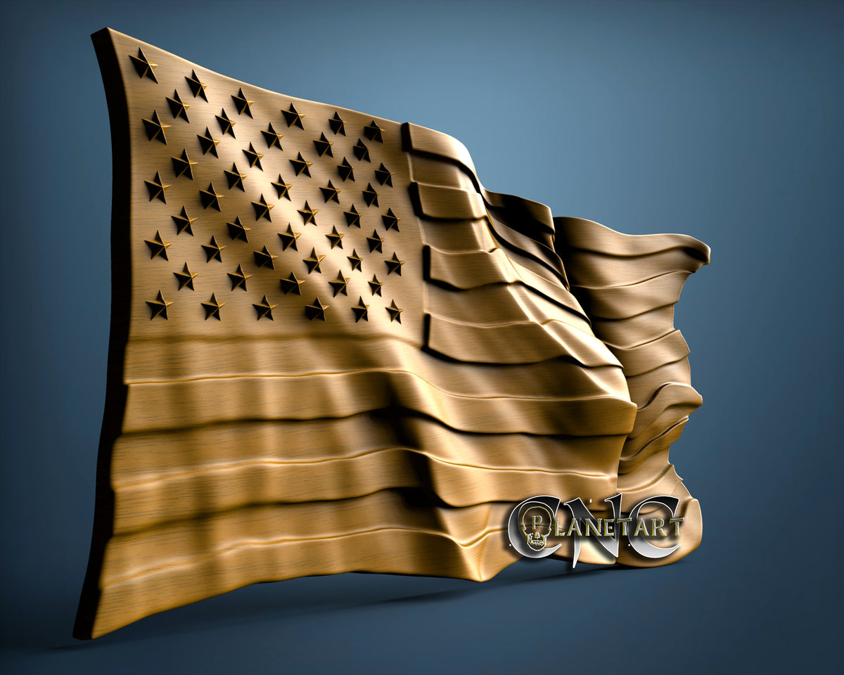 USA Flag, 3D STL Model 11590 – Cnc Planet Art