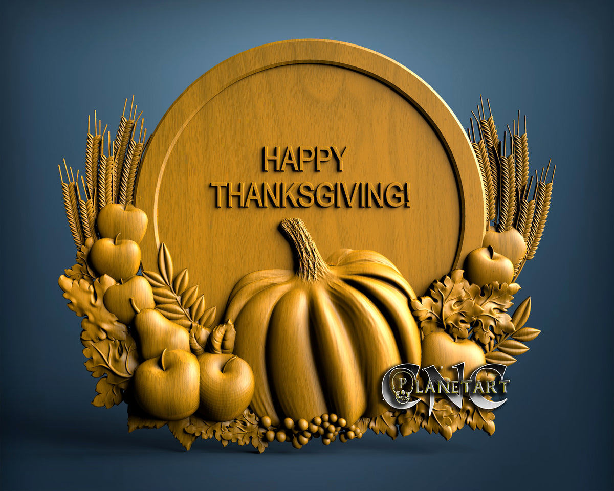 Happy Thanksgiving, 3D STL Model 15037 – Cnc Planet Art