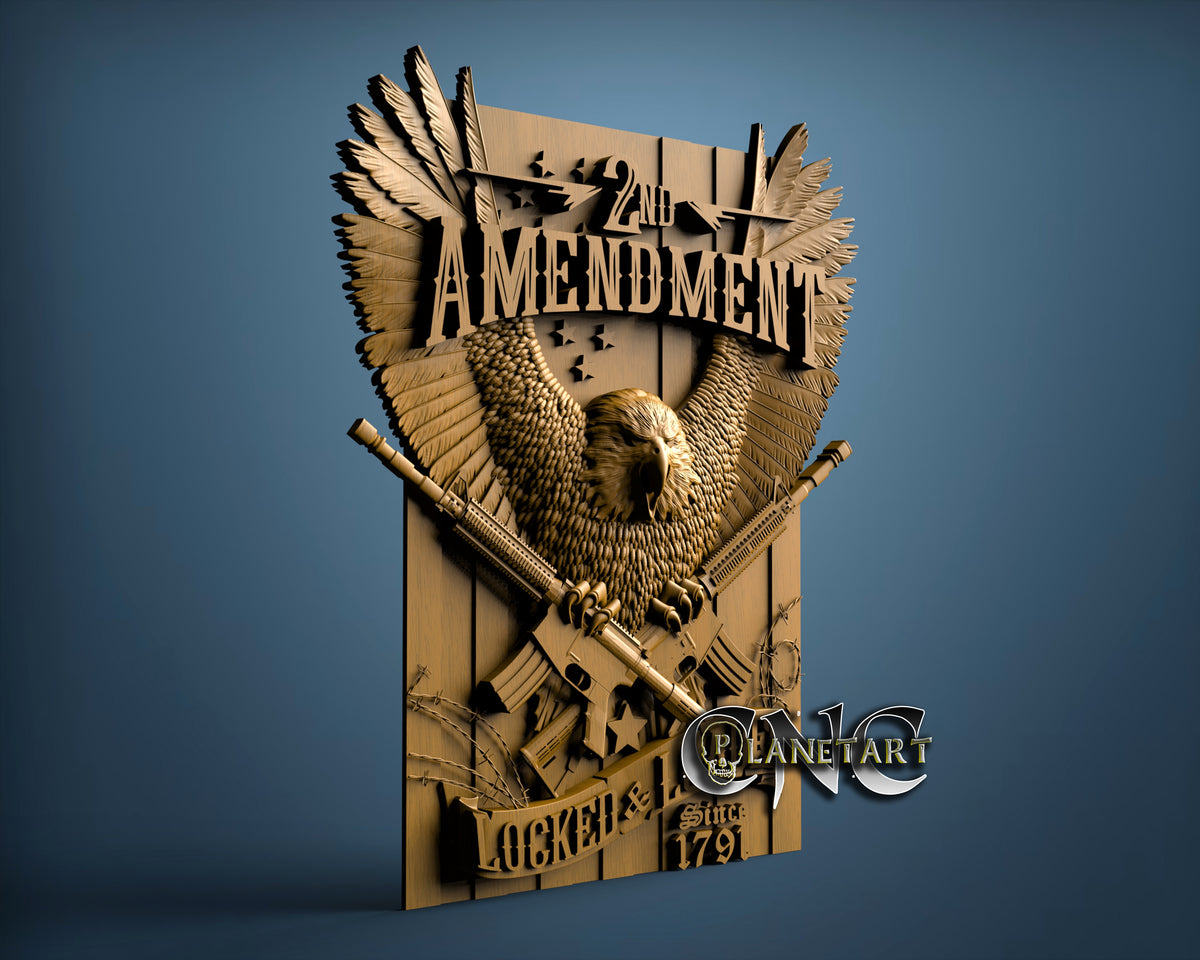 2nd Amendment, 3D STL Model 15066 – Cnc Planet Art