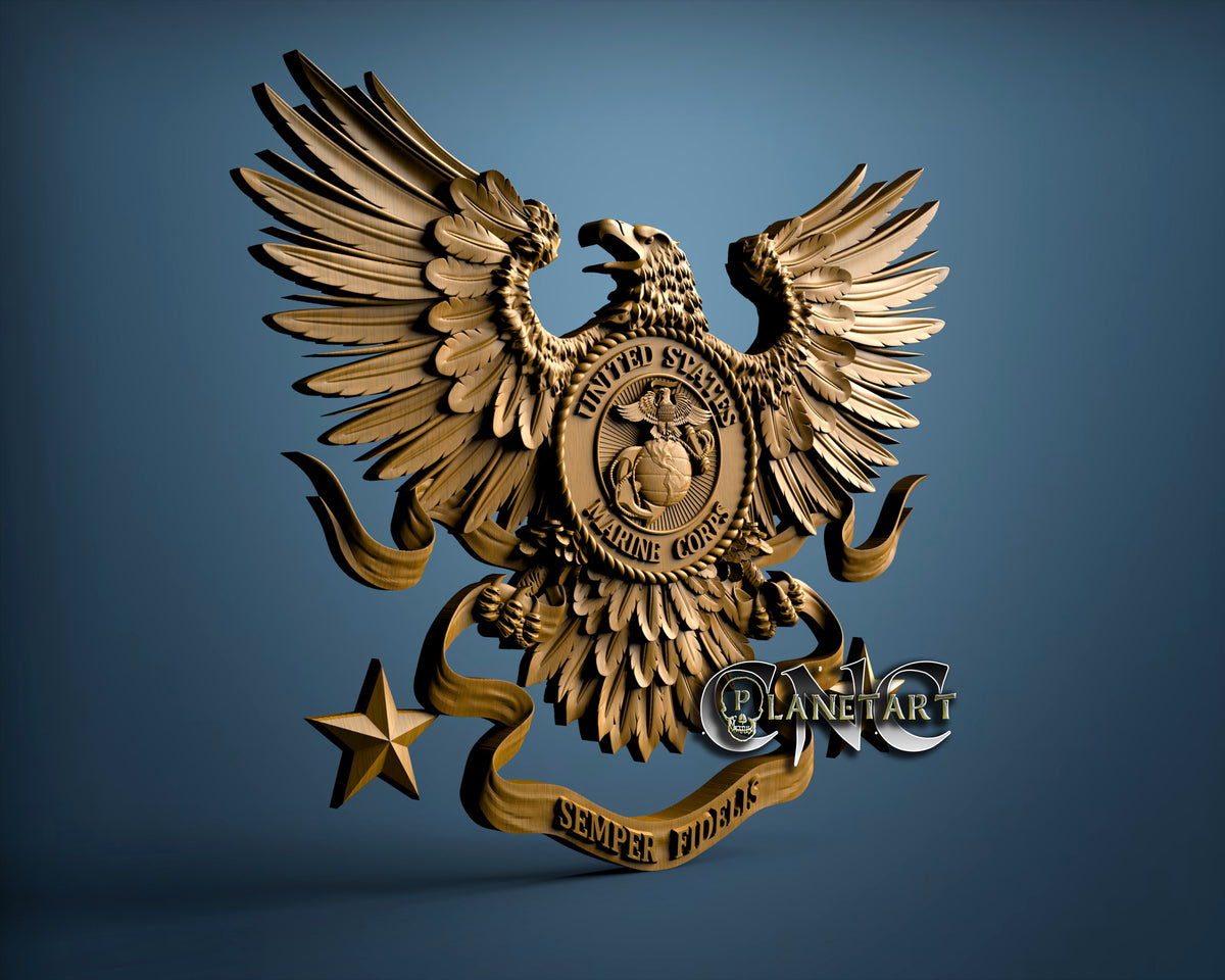 United States Marine Corps Eagle, 3D STL Model 15192 – Cnc Planet Art