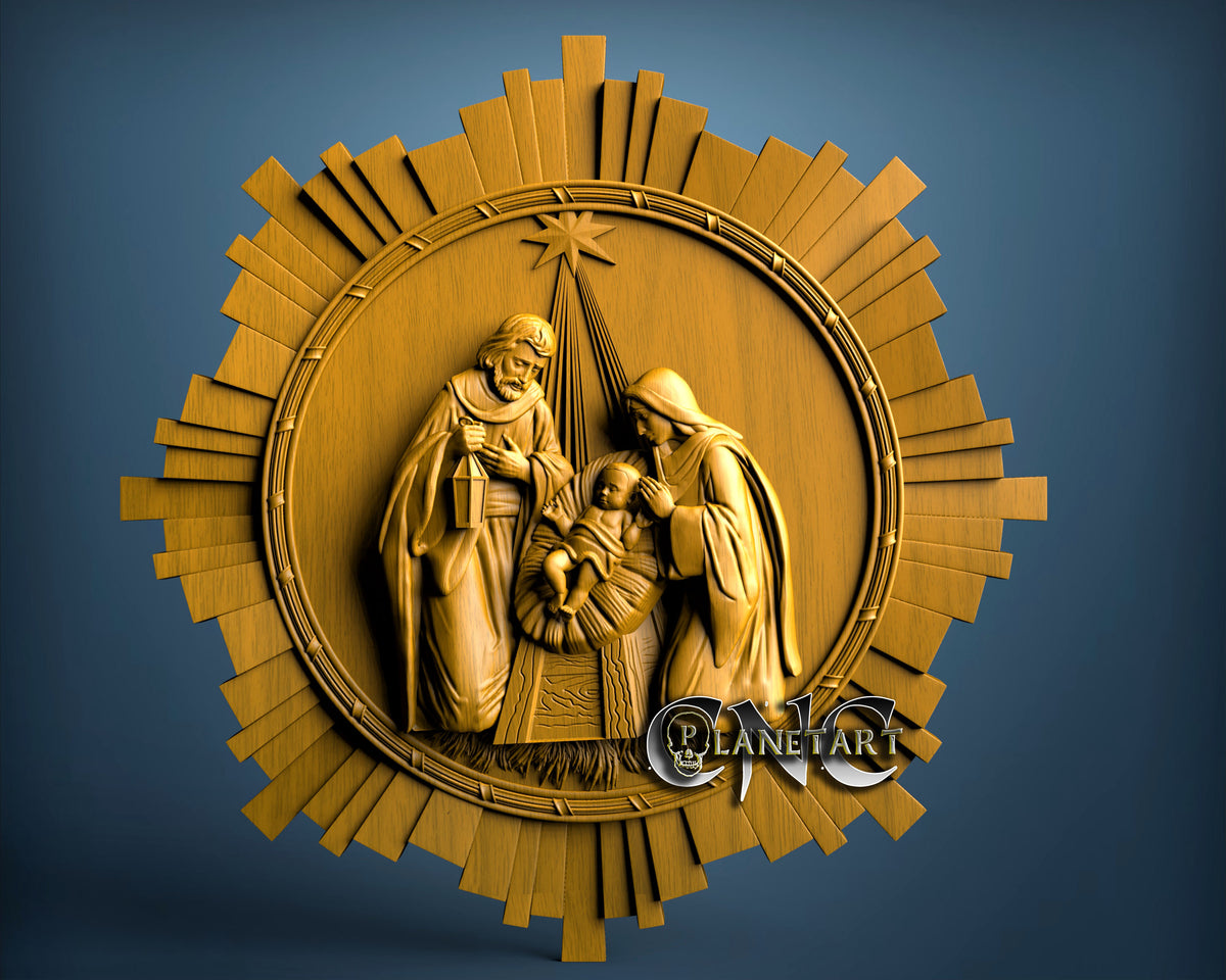 Birth of Jesus, 3D STL Model 7070 – Cnc Planet Art