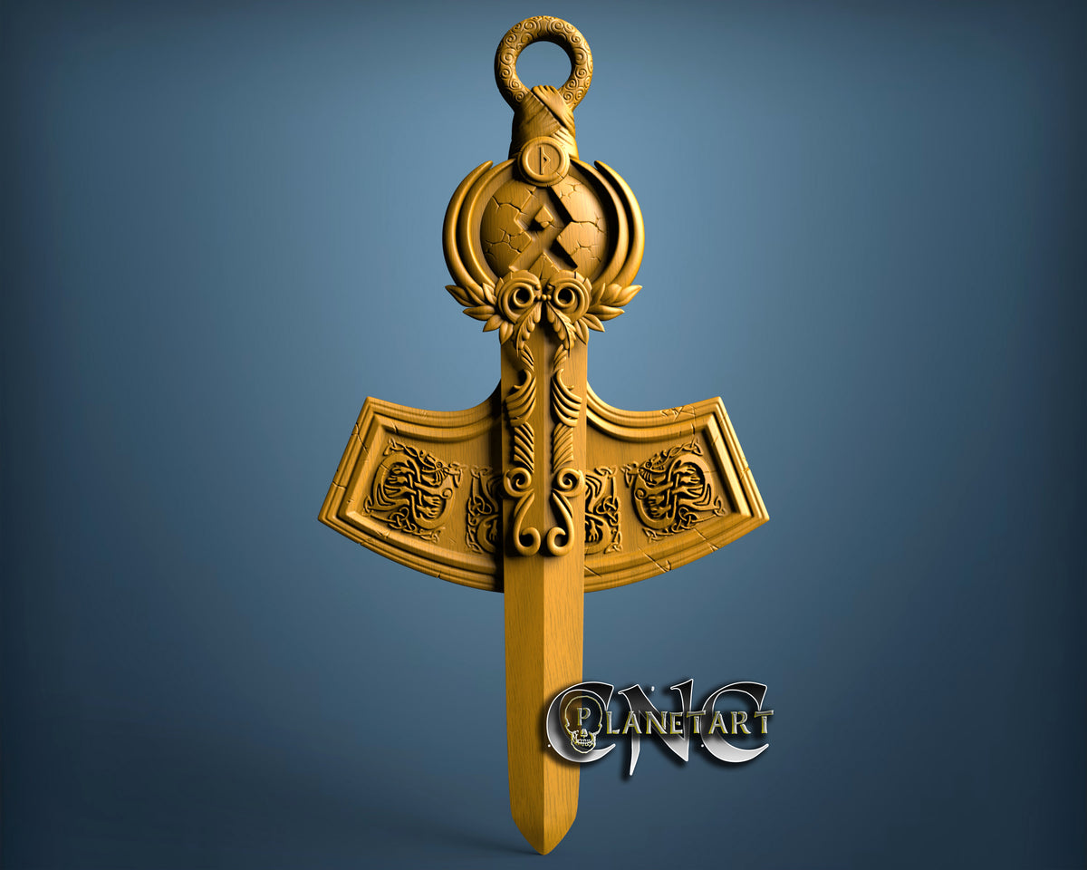 Viking Sword Hammer V2, 3D STL Model 7126 – Cnc Planet Art