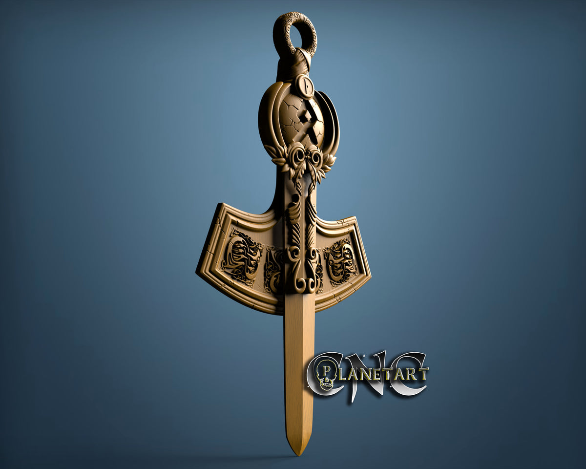 Viking Sword Hammer V2, 3D STL Model 7126 – Cnc Planet Art