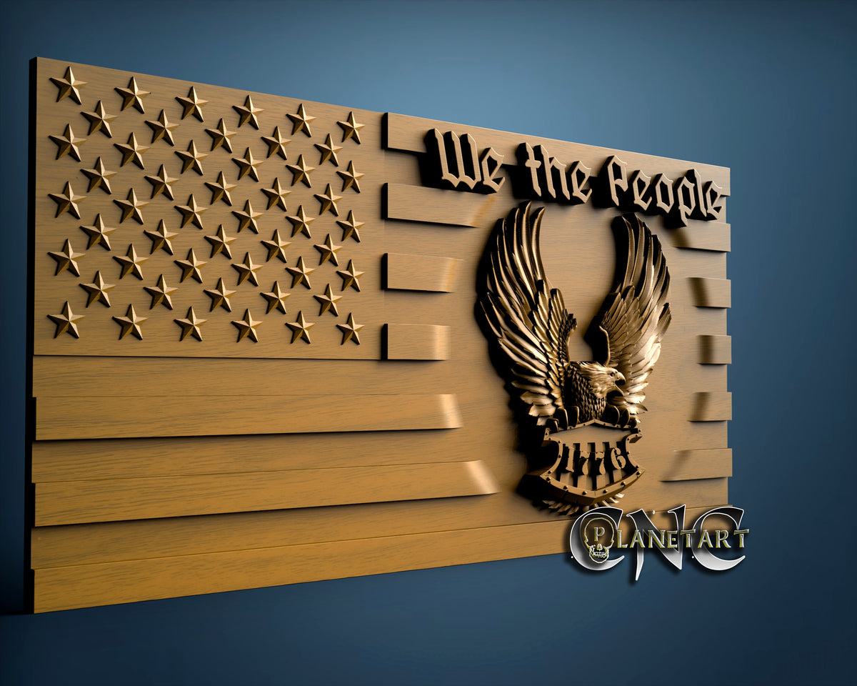 We the people 1776 - USA Flag, 3D STL Model 7201 – Cnc Planet Art
