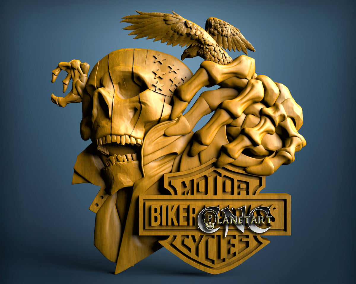 Biker Bad Ass, 3D STL Model 9929 – Cnc Planet Art