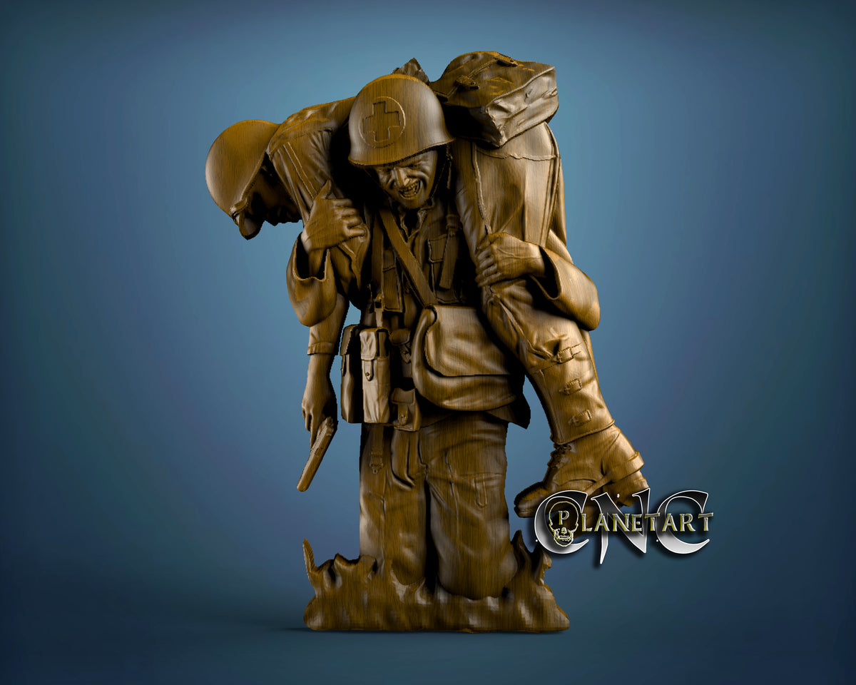 Wounded, 3D STL Model 10004 – Cnc Planet Art