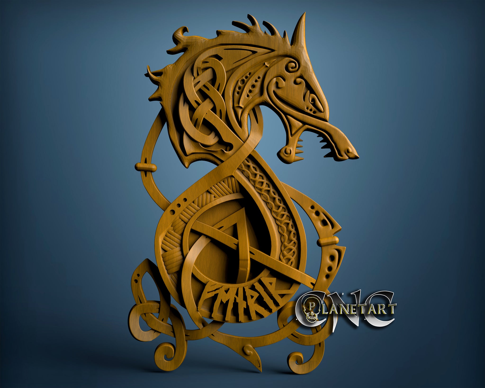 Celtic Wolf Fenrir, 3D STL Model 1003 – Cnc Planet Art