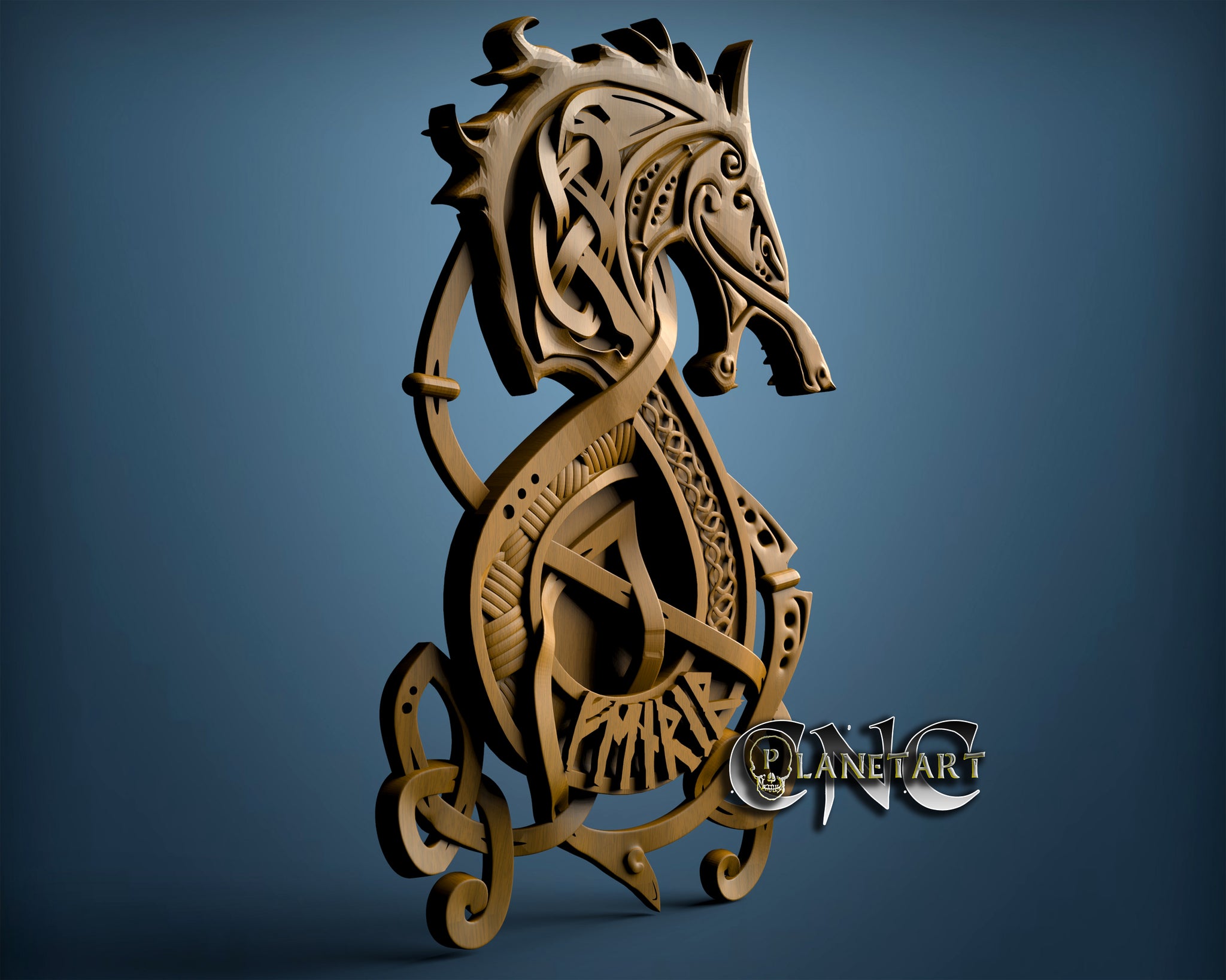 Celtic Wolf Fenrir, 3D STL Model 1003 – Cnc Planet Art