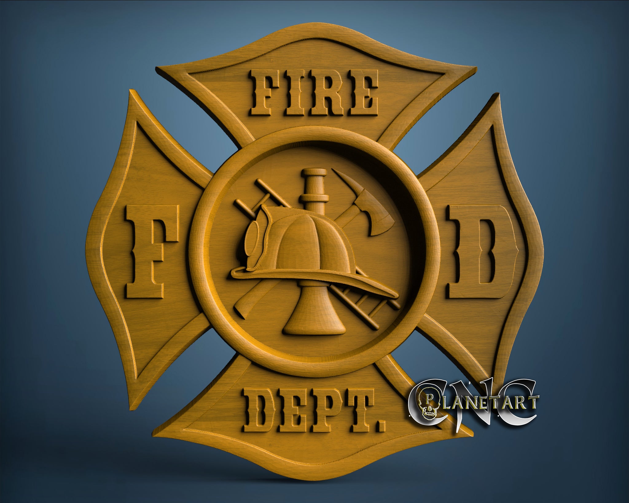 Firefighter Crest, 3D STL Model 10047 – Cnc Planet Art