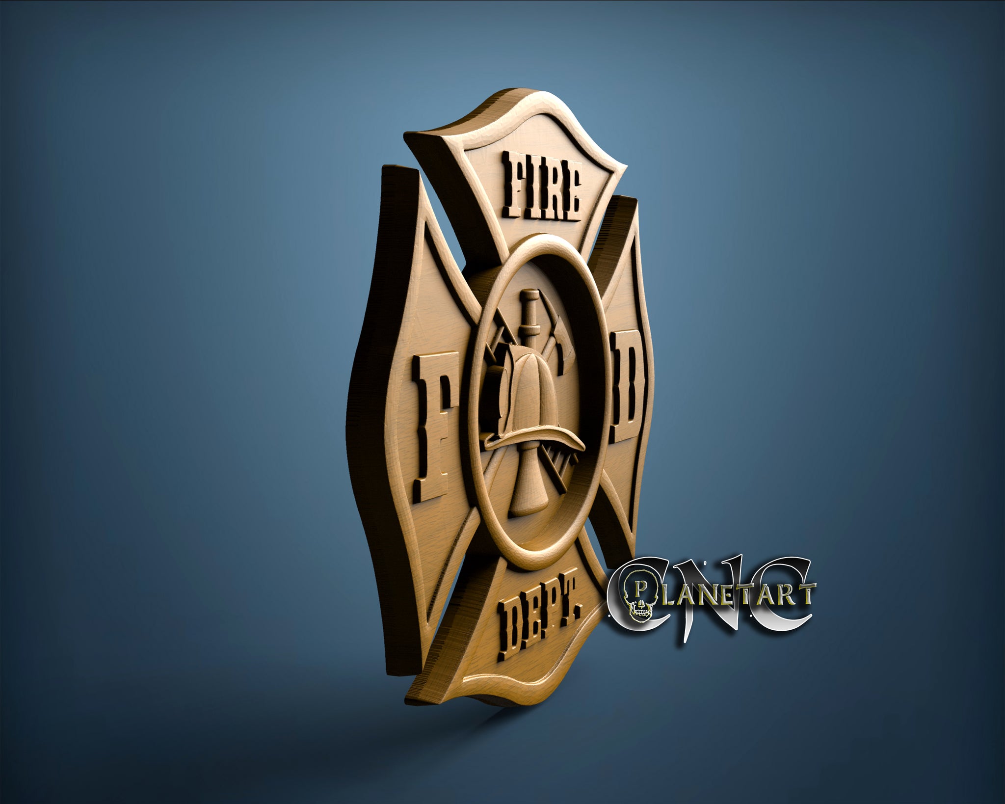 Firefighter Crest, 3D STL Model 10047 – Cnc Planet Art