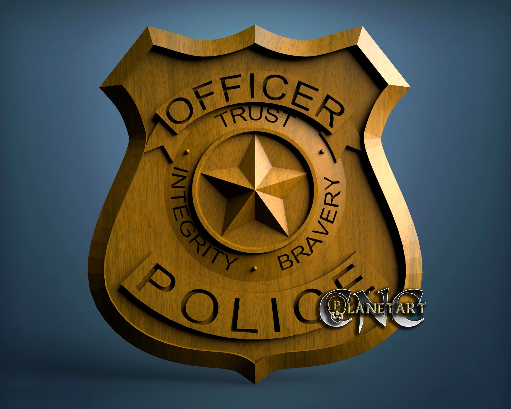 Badge Police Officer, 3D STL Model 10073 – Cnc Planet Art
