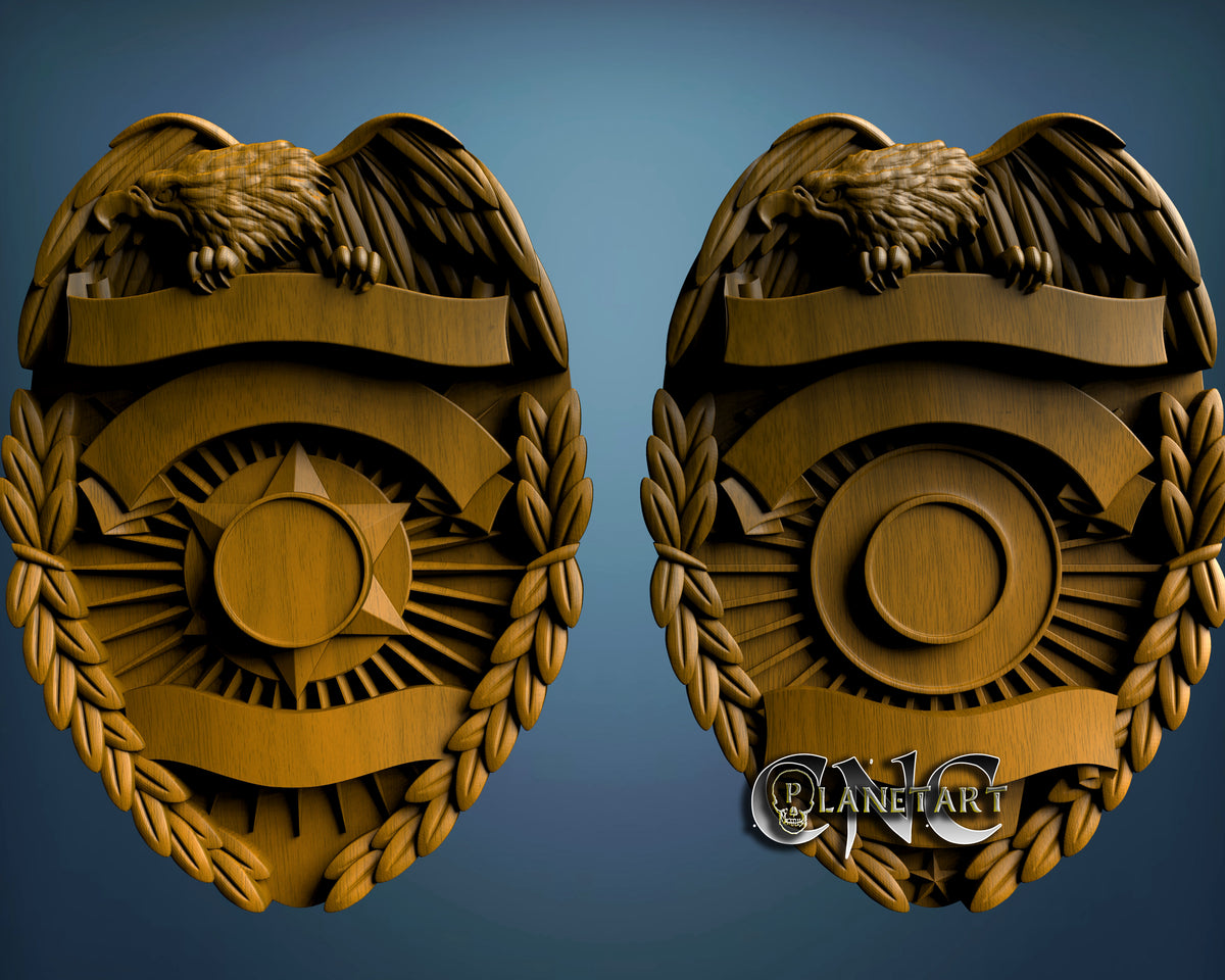 Police Badge Emty, 3D STL Model 10076 – Cnc Planet Art
