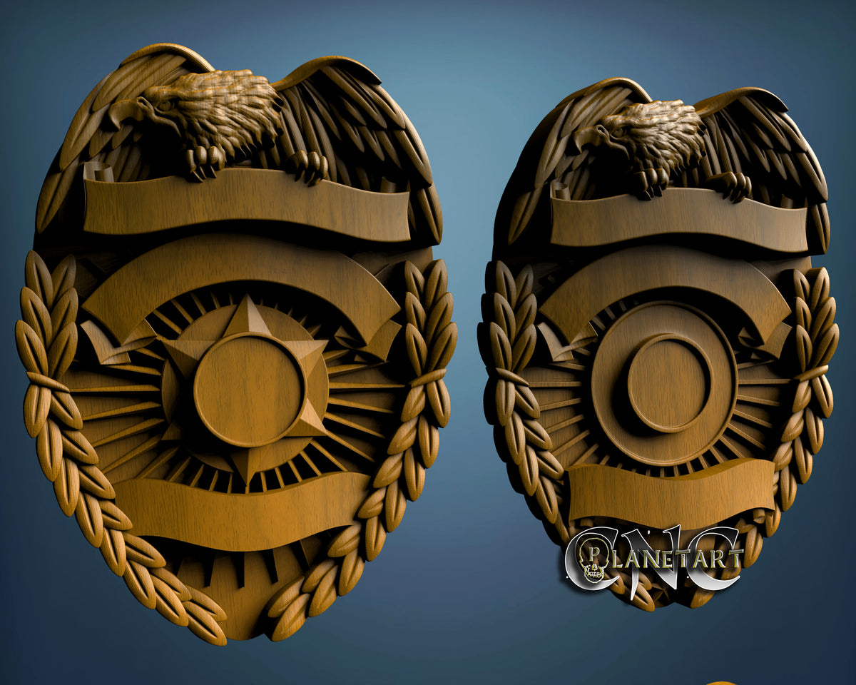 Police Badge Emty, 3D STL Model 10076 – Cnc Planet Art