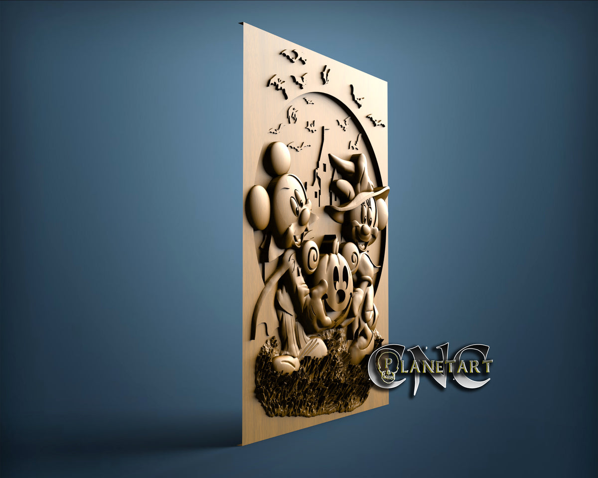 Mickey Mouse and Mini Halloween, 3D STL Model 10155 – Cnc Planet Art